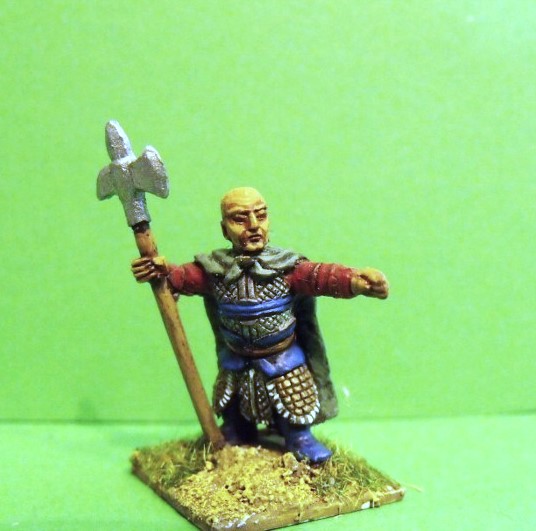 Dwarf Mounted on Warhog - Bearskin Headdress, Holding Halberd ...
